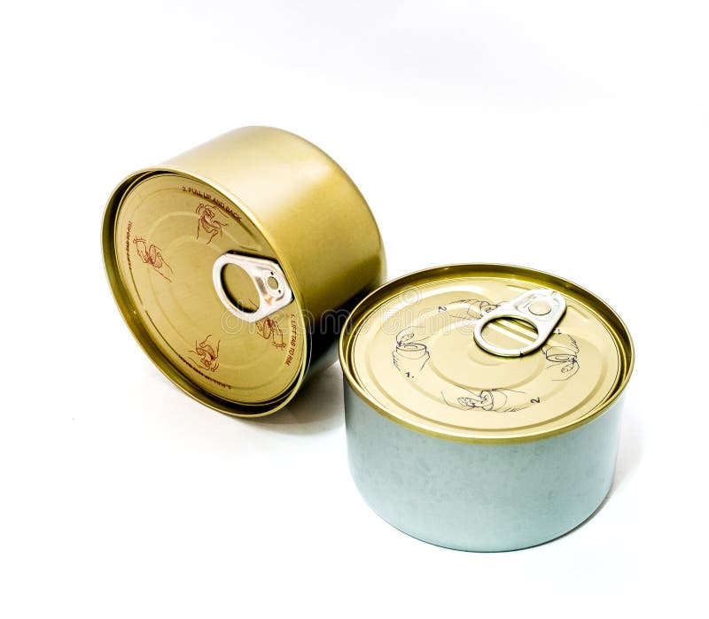 Closed Tin Can With Open Key Stock Image - Image of container ...
