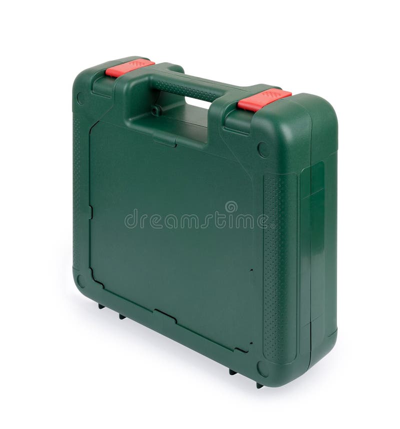 Closed Tool Box Standing on a White Background Stock Image - Image of ...