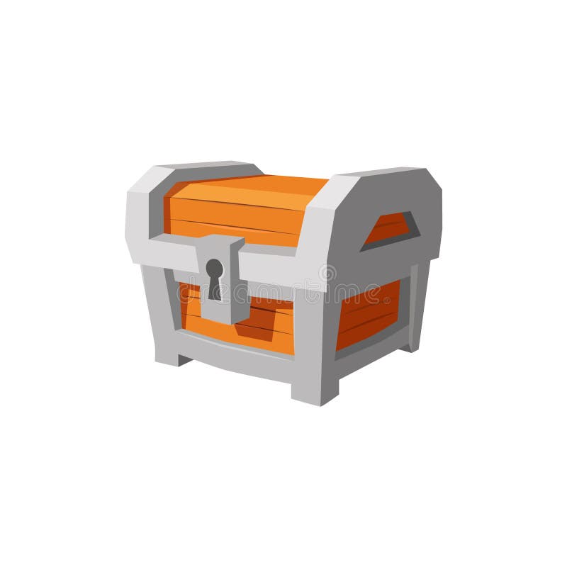 Closed Treasure Chest with Big Keyhole Flat Style, Vector Illustration ...
