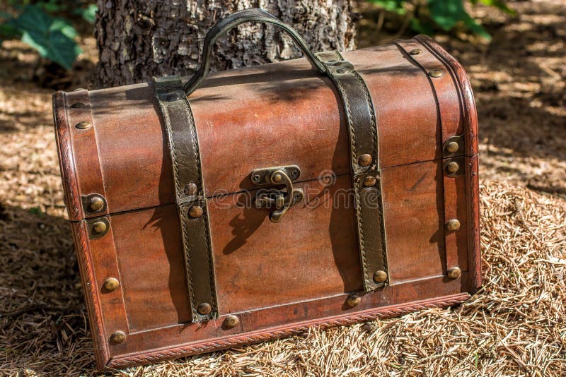 Old Treasure Chest with Precious Treasure Stock Photo - Image of ...