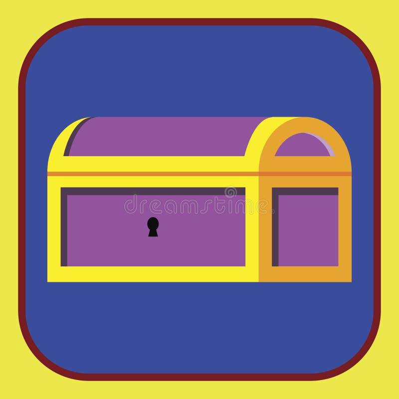 Closed Treasure Chest Sticker Label Stock Vector - Illustration of ...