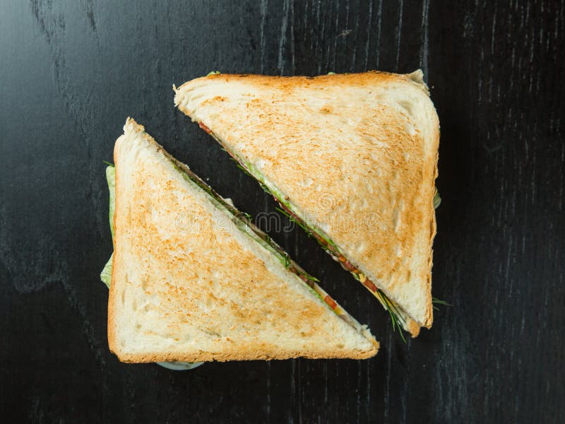 Closed Triangle Sandwiches with Different Fillings Stock Image - Image ...