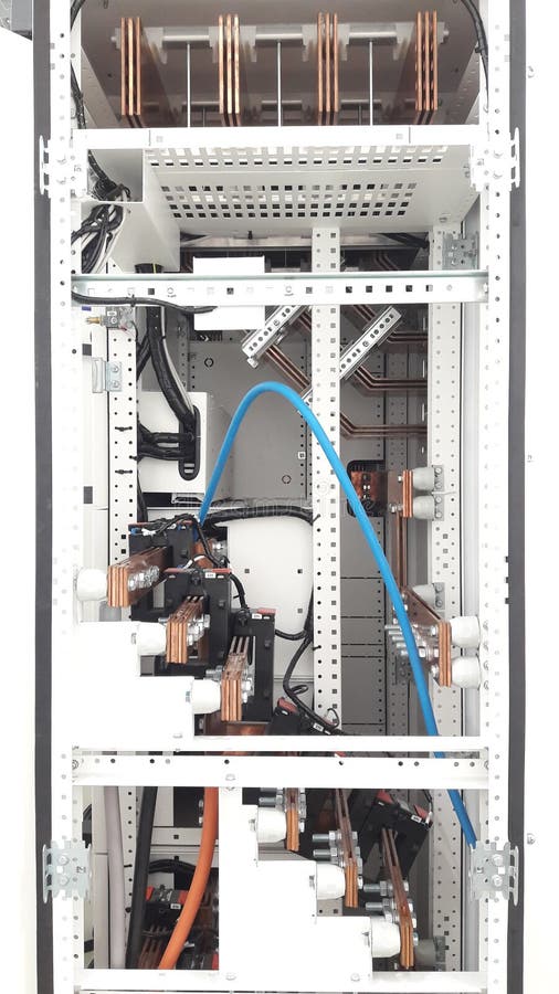 Closed Up Copper Busbar Install Inside Main Distribution Panel Stock ...