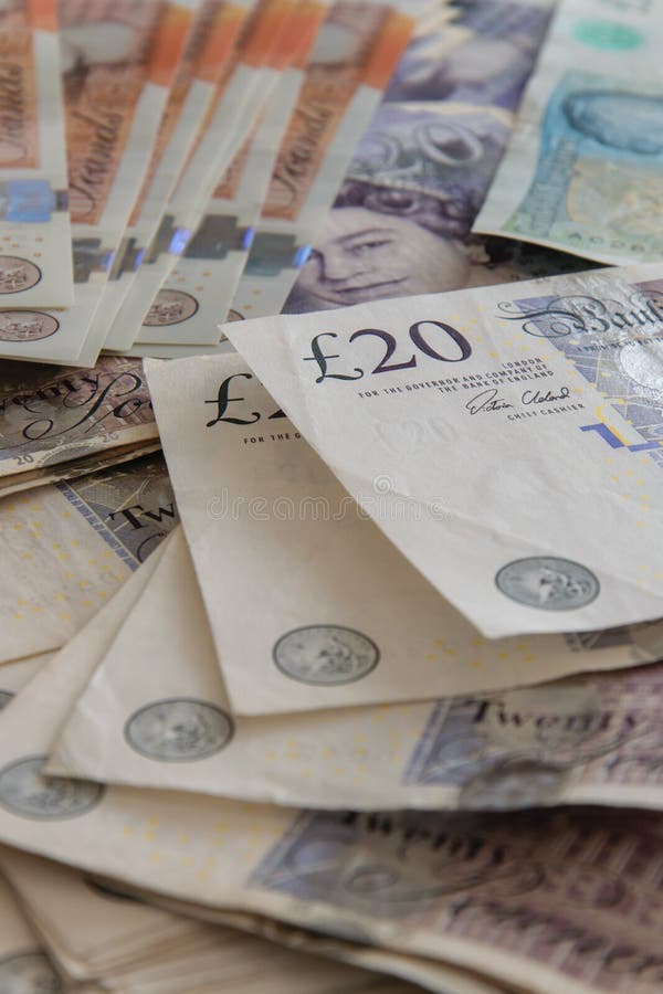 Closed Up of Different Pound Sterling Banknotes Editorial Photography ...