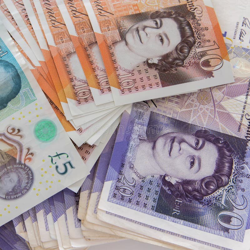Closed Up of Different Pound Sterling Banknotes Editorial Photography ...