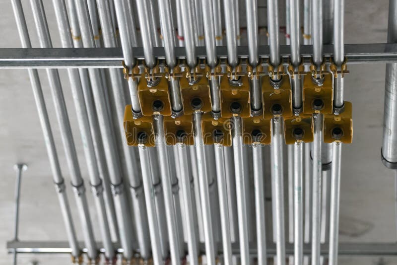 Closed Up Electtrical Conduit Installation with Cable Pulling Stock ...