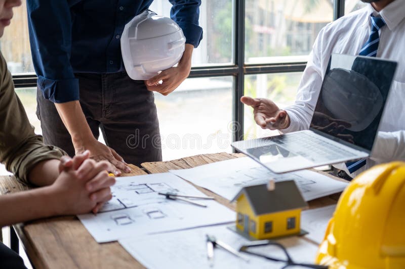 Closed Up Engineer Meeting Teamwork Brain Storm Discussing for ...
