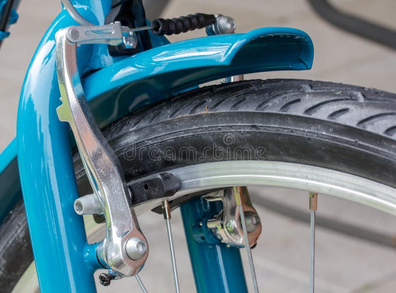 Front Bicycle Wheel with Disk Brake on an Indoor Scene Stock Photo ...