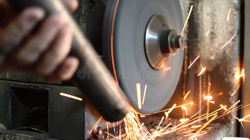 Grinding Stone with Sparks stock photo. Image of spin - 222767722