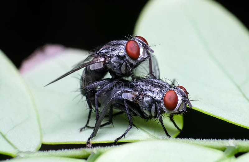 Closed Up Macro ; Extremely Sharp and Detailed of Fly. Focus on Eye ...