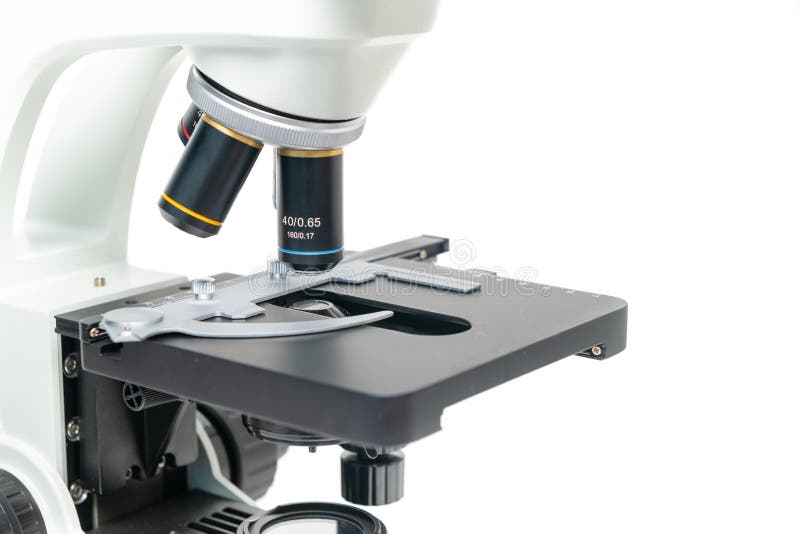 Microscope Isolated on White Background with Clipping Path Stock Image ...