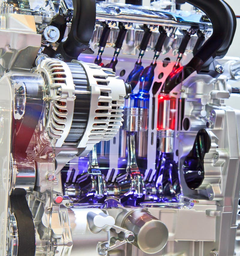 Cross Section of Large Diesel Engine Stock Photo - Image of combustion ...