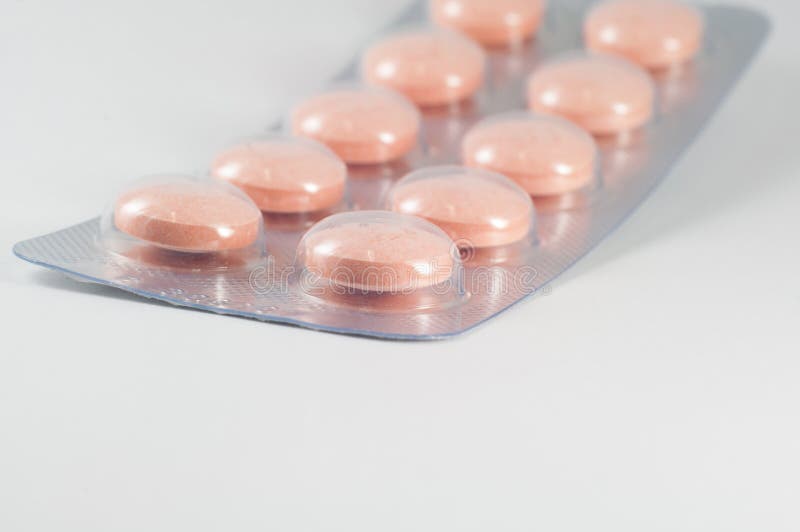 Closed Up Orange Tablet in Blister Pack Stock Photo - Image of color ...