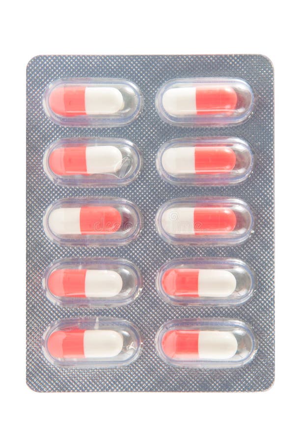 Closed Up Orange and White Hard Capsule Blister Pack Stock Photo ...