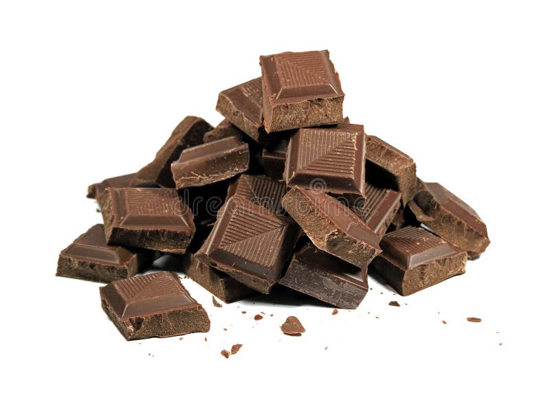 Closed Up Pile of Dark Chocolate Chunks Stock Photo - Image of sweet ...