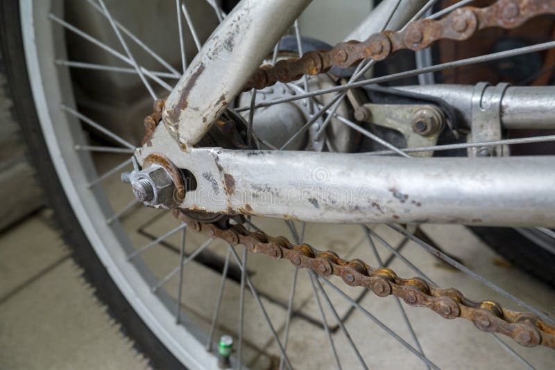 Closed Up of Rusty Bicycle Rear Wheel, Stock Photo - Image of gear ...