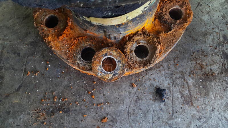 Closed Up Rusty Steel Flange. Stock Photo - Image of metal, macro: 68748964