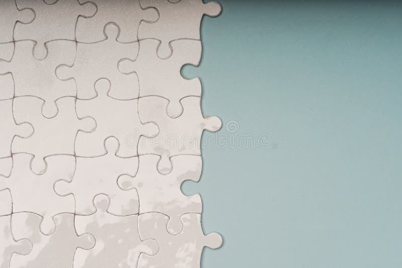 Closed Up Shot of Blank White Puzzle Pieces Stock Image - Image of ...