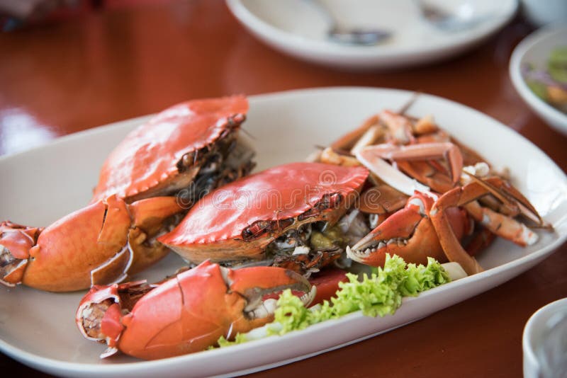 Closed Up the Streamed Crab in Restaurant Stock Image - Image of ...