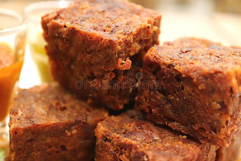 Closed Up Texture of Deep Fried Crispy Minced Pork Cubes, Stock Photo ...