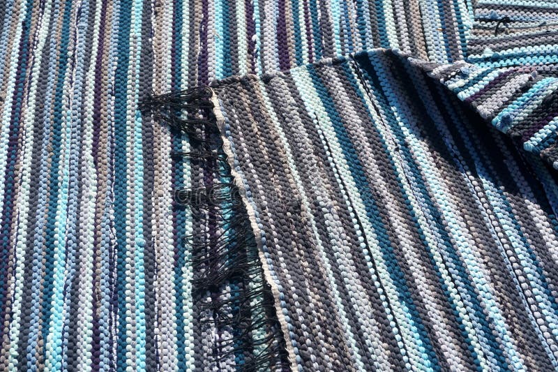 A Closed Up View Pattern of Blue Fabric Selected Stock Image - Image of ...