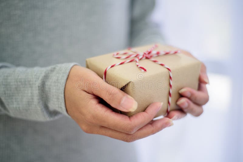 Closed Up of Woman Hands with Gift Box Stock Image - Image of fashion ...