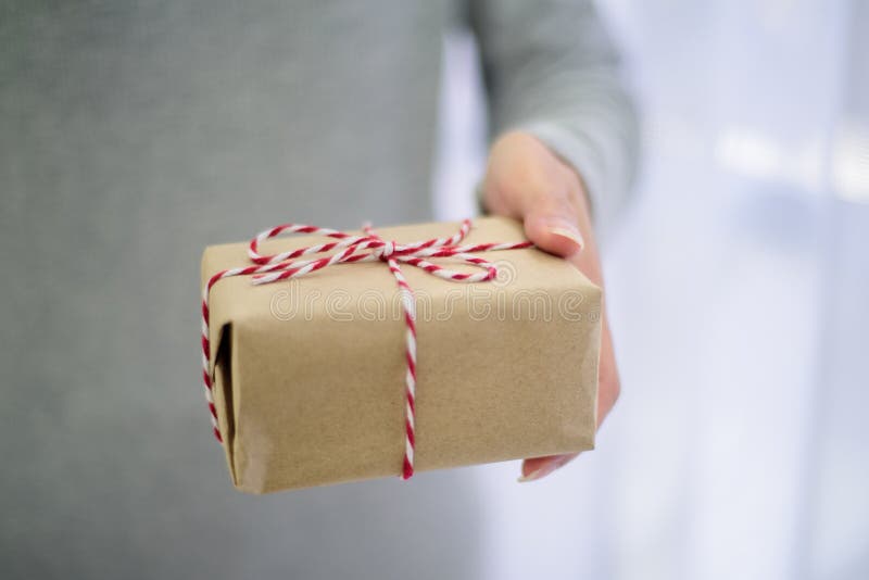 Closed Up of Woman Hands with Gift Box Stock Image - Image of holiday ...