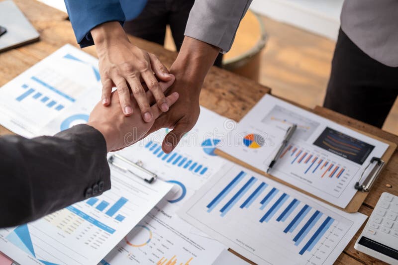 Closed Up Young Team Worker Business Engineer Unity and Teamwork ...