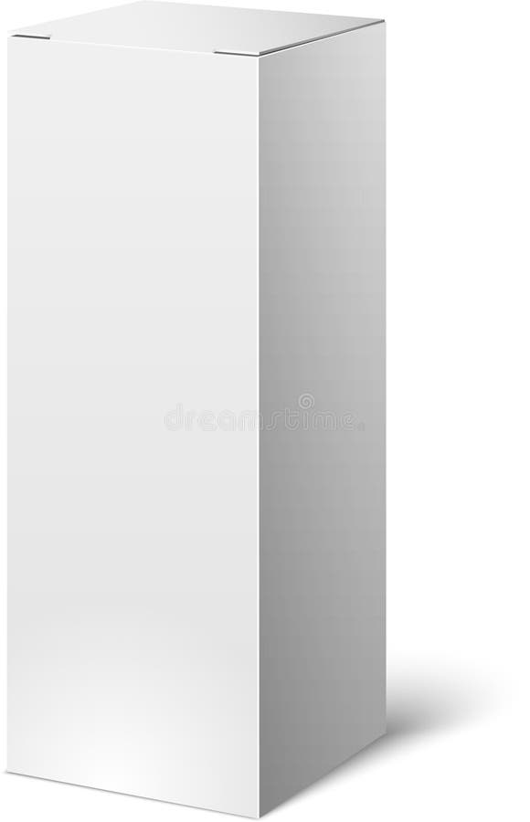 Closed Vertical White Cardboard Box Packaging Mockup Casting Shadow on ...