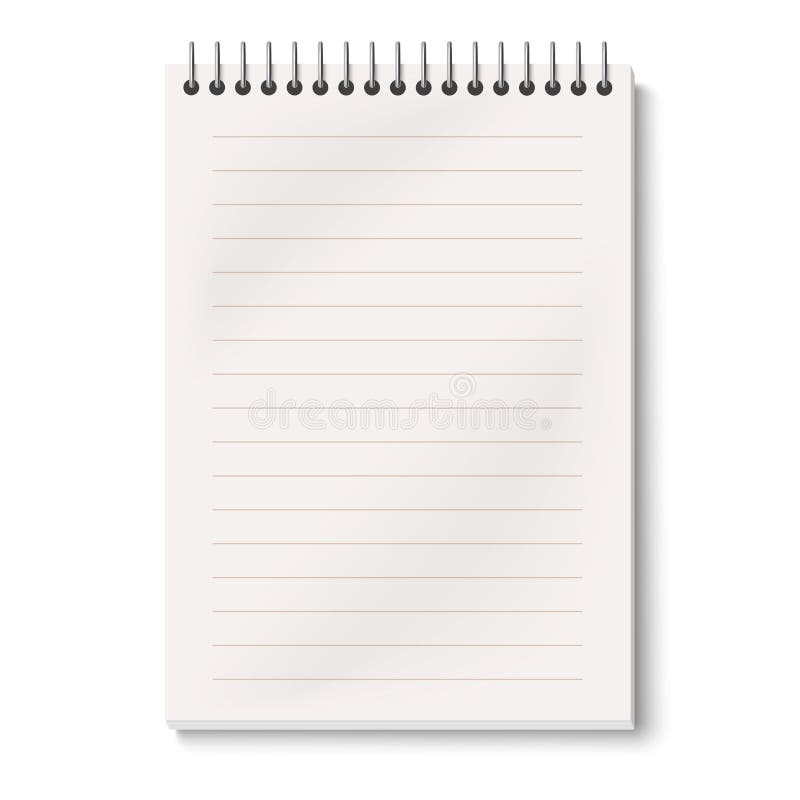 Closed View of Opened Spiral Notepad with Lined Pages Mock Up Isolated ...