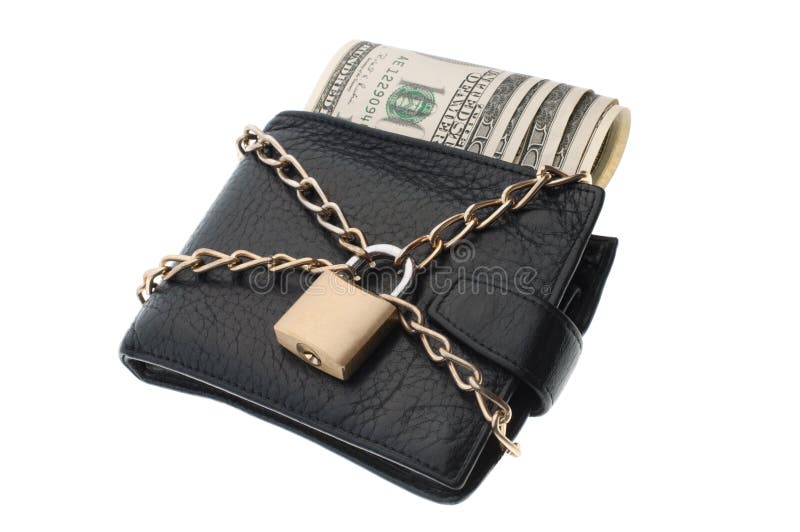 Closed wallet with dollars stock image. Image of dollar - 20863337