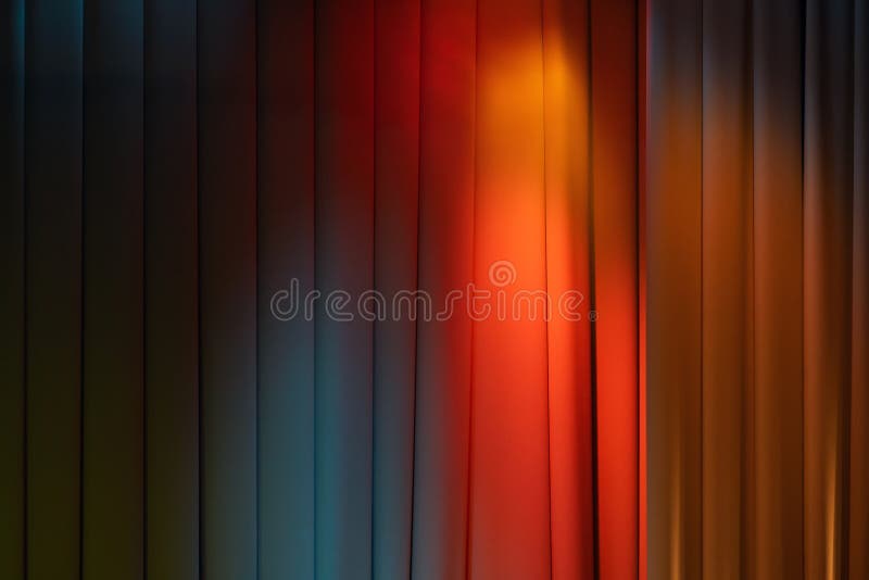 Closed Wavy Theatrical Curtain with Stage Illumination Stock Photo ...