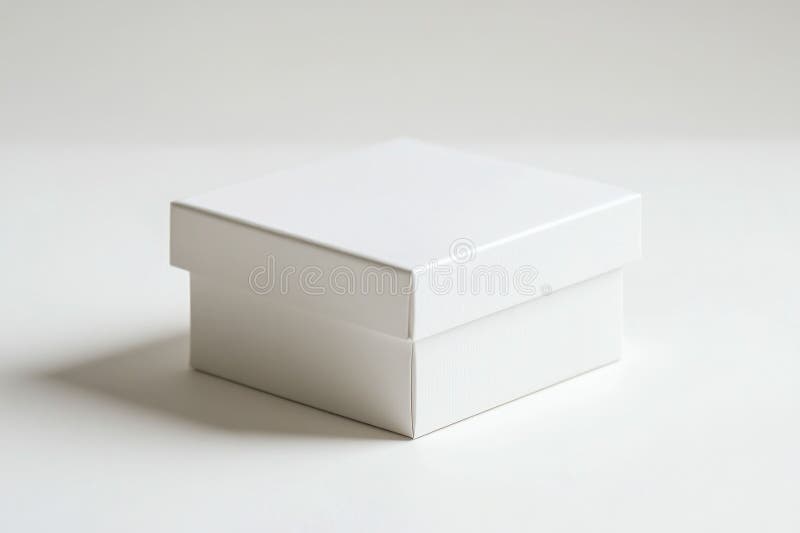 Closed White Box Mockup on White Surface, Perfect for Product Display ...