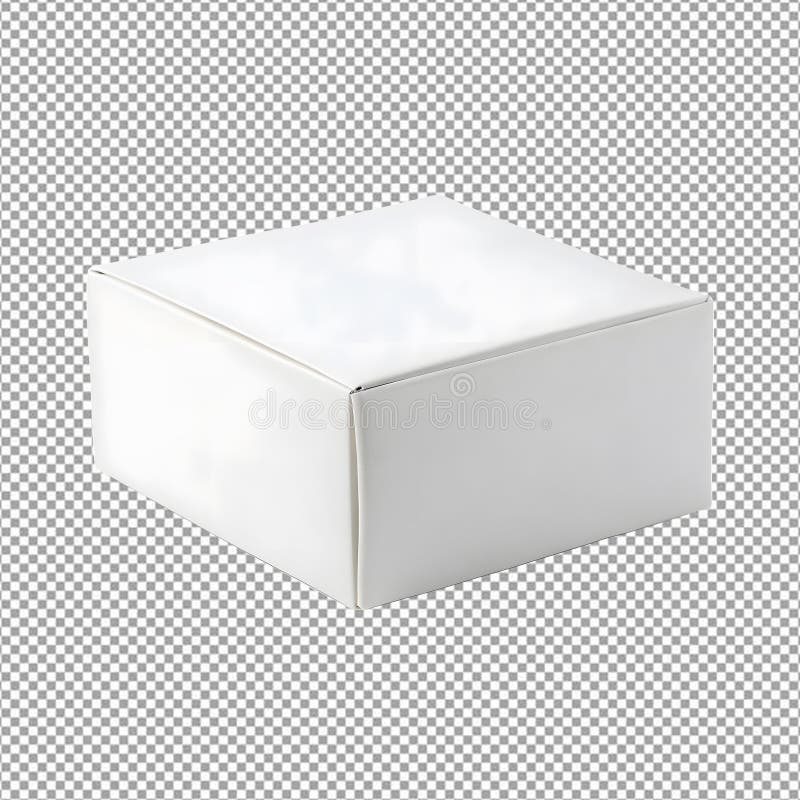A Closed White Cardboard Box Mockup on Transparent Background Stock ...