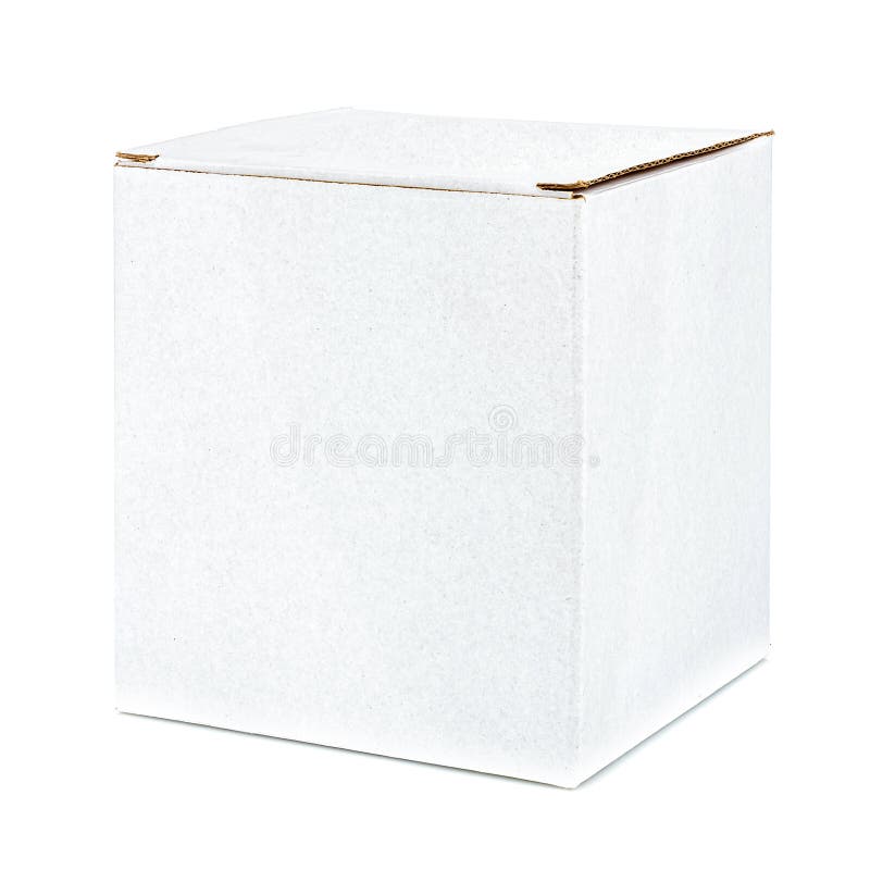 White Cubic Box with a Letter Stock Photo - Image of design, abstract ...