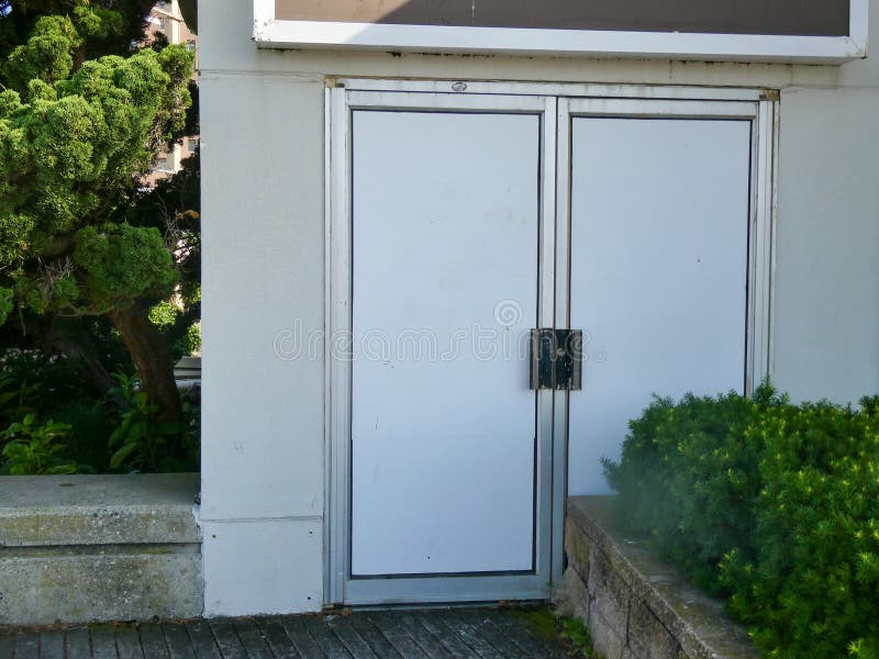 A Closed White Door with Copy Space Stock Image - Image of company ...