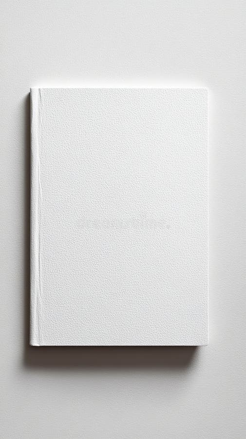 Closed White Textured Notebook on Minimalistic Gray Background Stock ...
