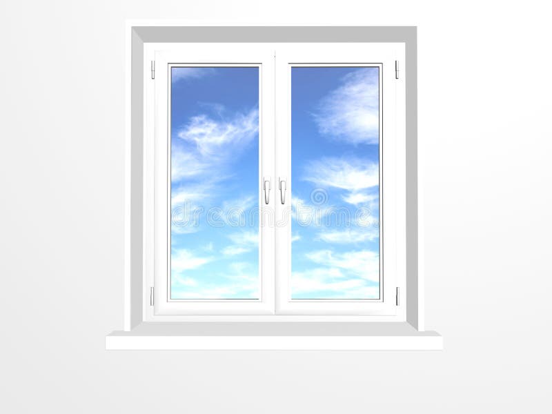 Closed Window on White Background Stock Illustration - Illustration of ...