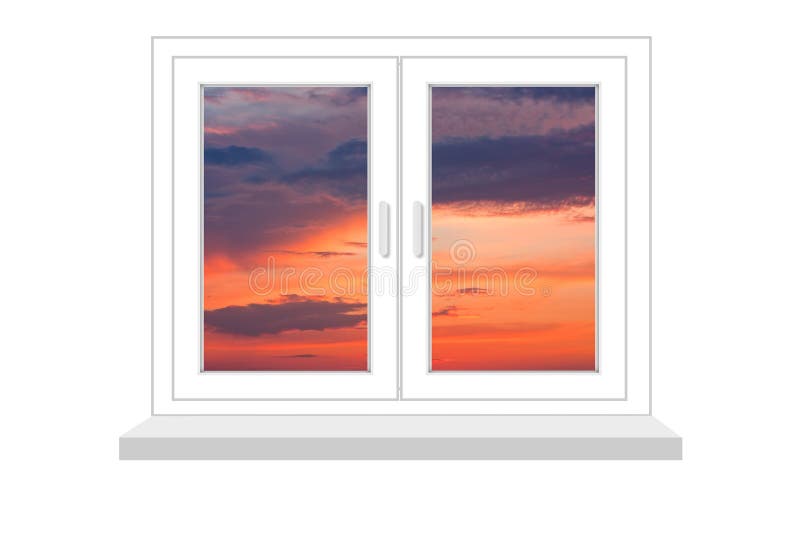 Closed Window with a Kind on the Field of Wheat Stock Illustration ...