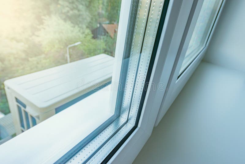 Closed window in the flat. stock photo. Image of engineering - 124269522