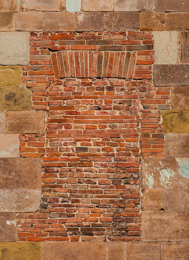 Old Composite Brick Wall Background Stock Photo - Image of concrete ...
