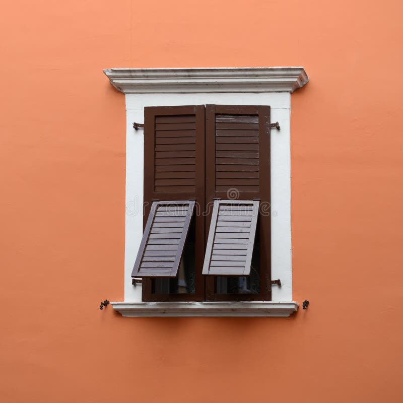 Closed Window and Partly Open Stock Image - Image of outside, wood ...