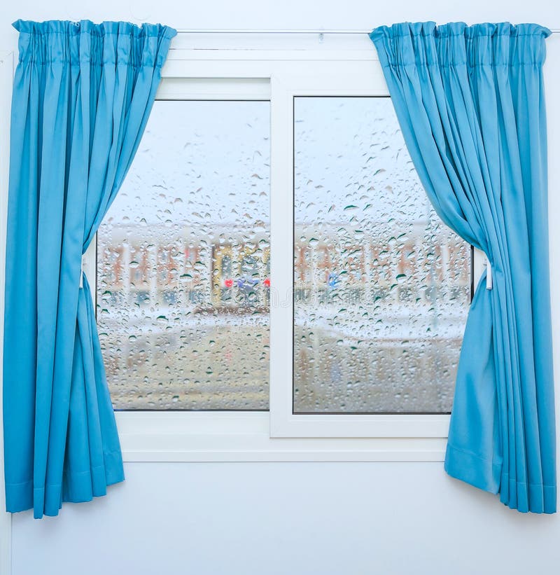 Closed Window Rainy Autumn Weather Stock Photo - Image of rainy ...
