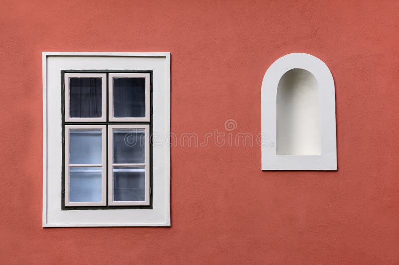 Closed Window with Wall Niche Stock Image - Image of outside, building ...
