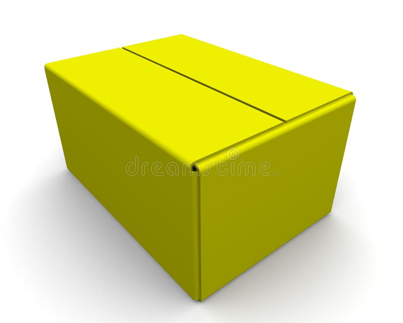 Closed yellow box stock illustration. Illustration of carton - 67170666