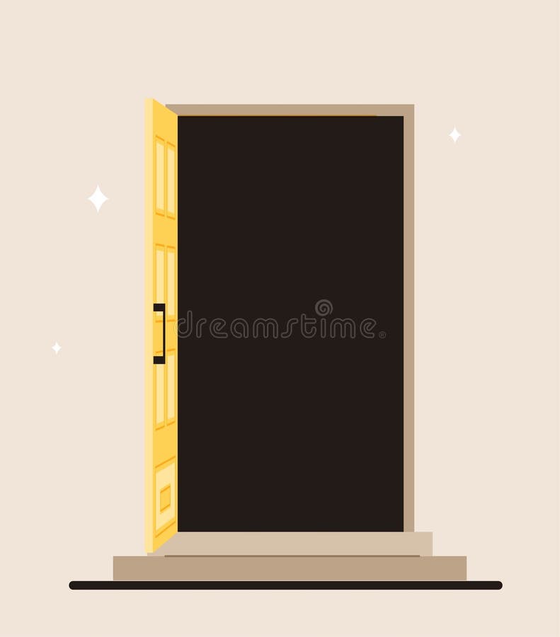 Closed yellow door stock vector. Illustration of room - 269886445