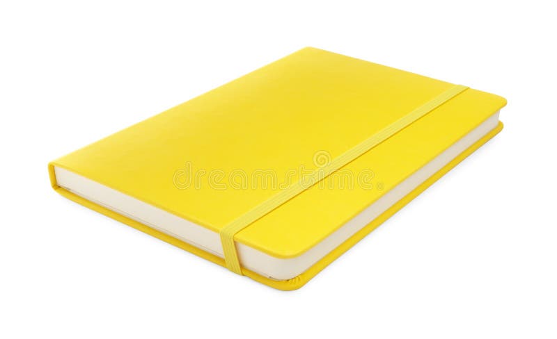 Closed Yellow Office Notebook Isolated on White Stock Image - Image of ...