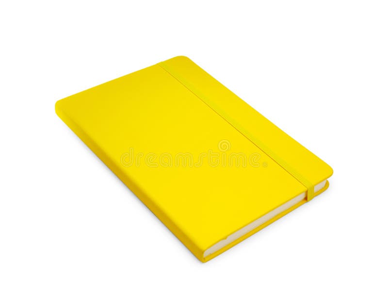 Closed Yellow Office Notebook Isolated on White Stock Photo - Image of ...