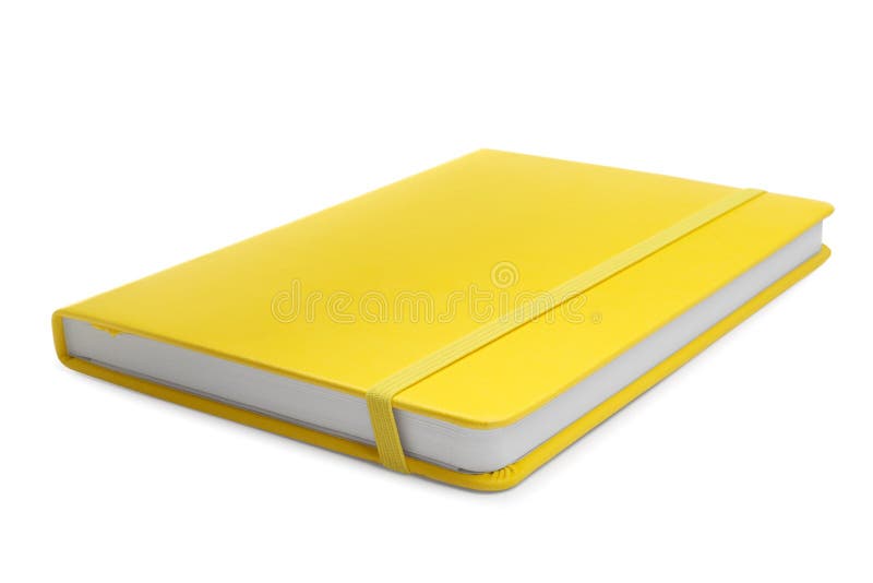 Closed Yellow Office Notebook Isolated on White Stock Photo - Image of ...