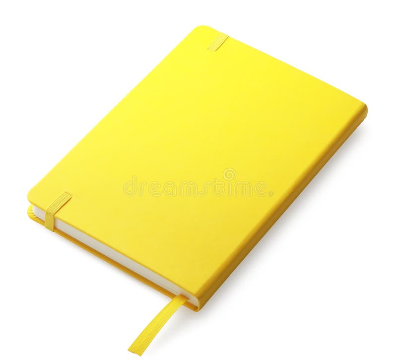 Closed Yellow Office Notebook Isolated on White Stock Image - Image of ...